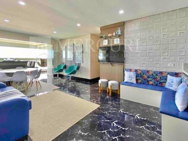 Apartamento no Guarujá, Enseada, Vista para o Mar, 4 Suítes, Varanda Gourmet Mercuri Imóveis Imo