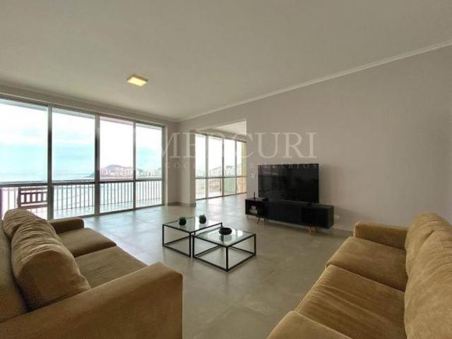 Apartamento no Guarujá, Pitangueiras, 6 Quartos, Sendo Suítes e Sacada com Vista Mar Mercuri Imóve
