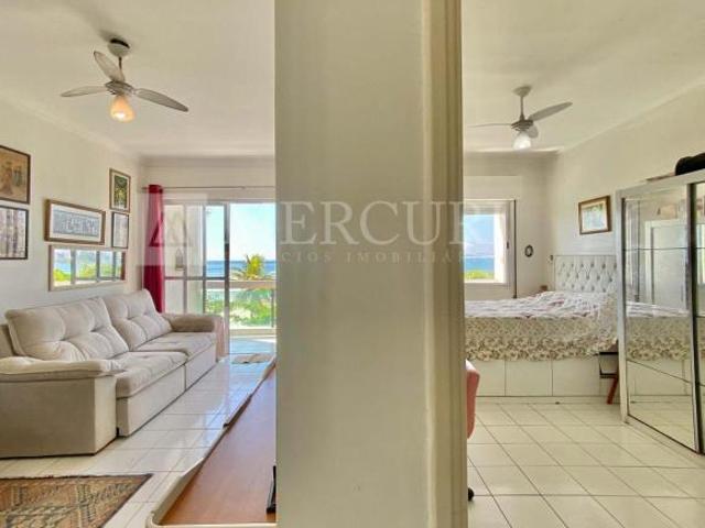 Apartamento no Guarujá, Pitangueiras, Frente para o Mar, 1 Quarto e Sacada com Vista Mar Mercuri I