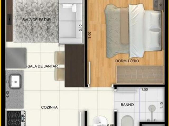 Apartamento no Itaim Paulista 1 Dormitorio PRONTO PARA MORAR Minha Casa Minha Vida