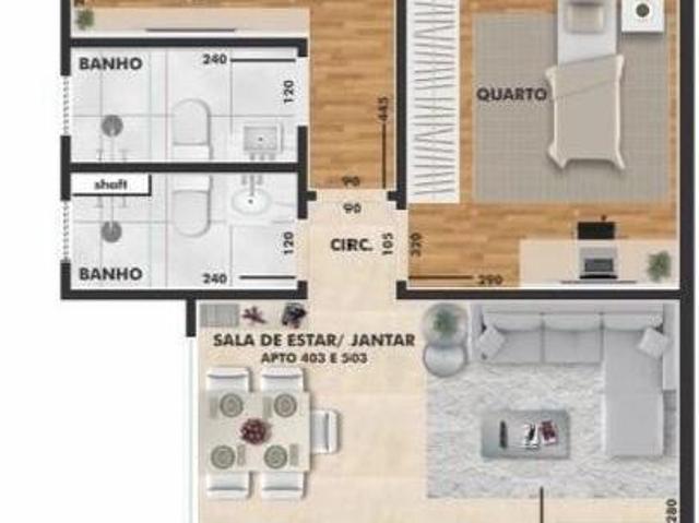 APARTAMENTO NO SANTA TEREZINHA | 55M² aprox. | 02 QUARTOS | SUÍTE