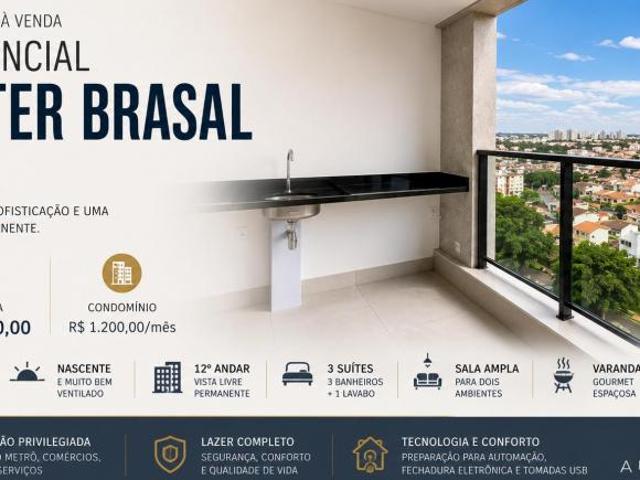 Apartamento Novo no Auster Brasal | 124 m² | 3 Suítes | Vista Livre Permanente | Guará II