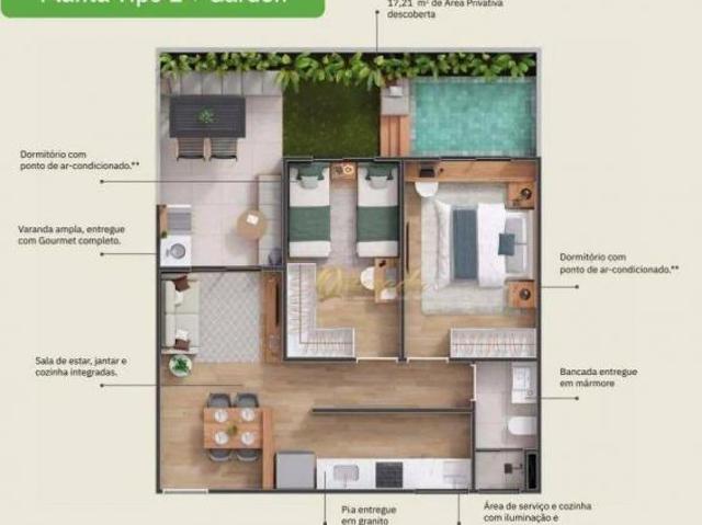 Apartamento novo, à venda, 2 dormitórios, varanda, Viva Parque Unique, Indaiatuba