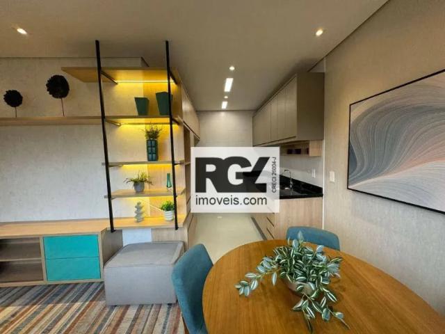 Apartamento NOVO com 1 dormitório à venda, 44 m² por R$ 561.000 Ponta da Praia Santos/SP