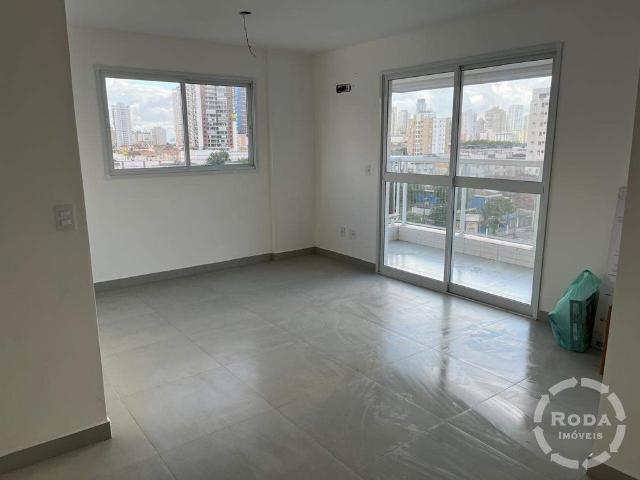 Apartamento Novo com 1 Suíte e Varanda Gourmet para locação na Aparecida, Santos