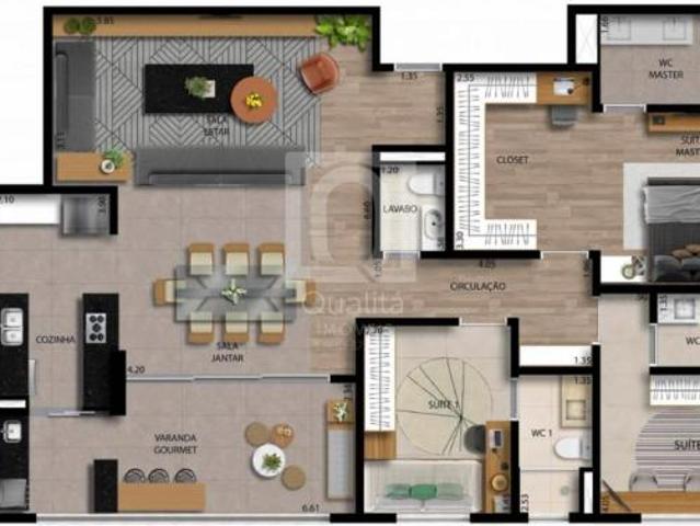 Apartamento Novo com 3 suítes na planta Condomínio Toulouse Parque Campolim Sorocaba, SP