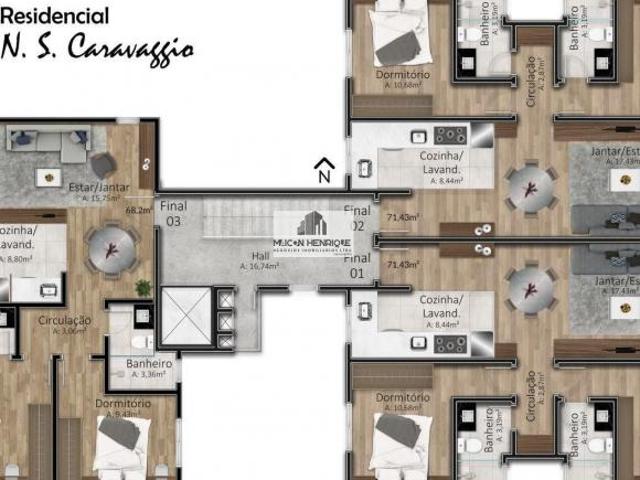Apartamento novo com terraço Bairro Santa Catarina