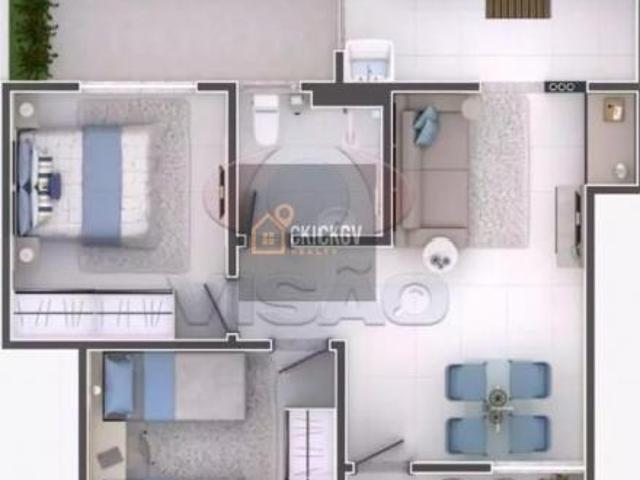 Apartamento novo para venda e locação no condomínio Villa Vic Sardenha em Indaiatuba. Com 53m² de ár