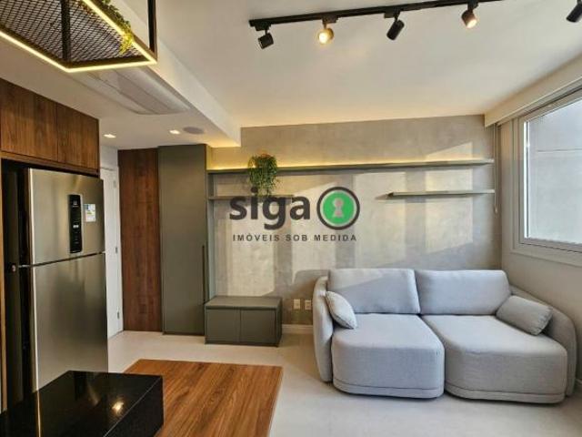 Apartamento para locação 38m² com vaga todo mobiliado localizado na Chácara Santo Antônio, São Paulo
