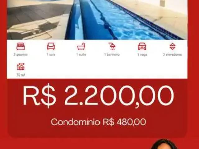 Apartamento para Locação em Aracaju/SE Farolândia 3 Quartos
