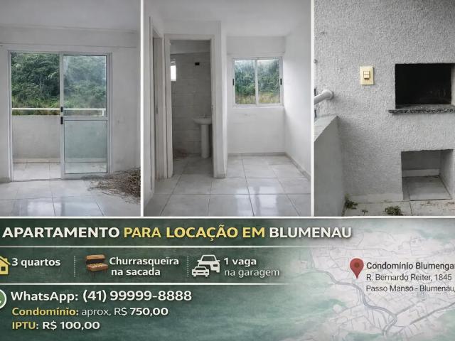 Apartamento para Locação em Blumenau/SC Passo Manso 2 Quartos