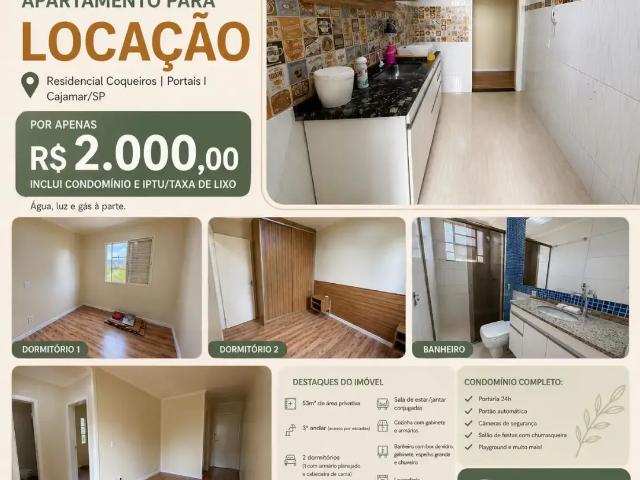 Apartamento para Locação em Cajamar/SP Ipês Polvilho 2 Quartos