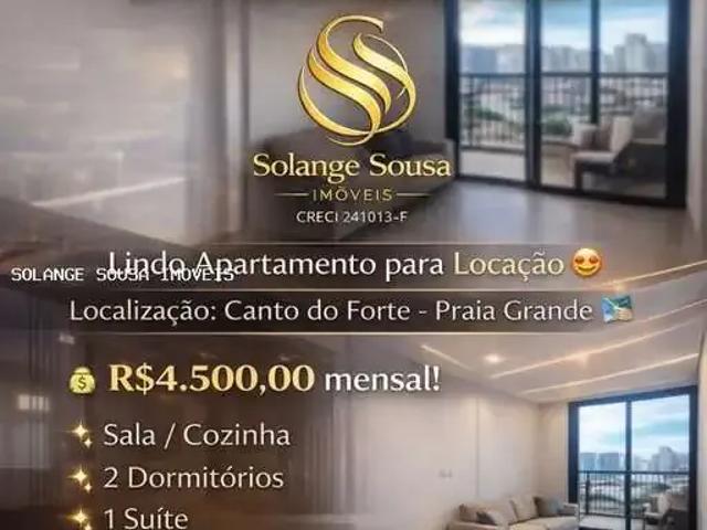 Apartamento para Locação em Praia Grande/SP Canto do Forte 2 Quartos