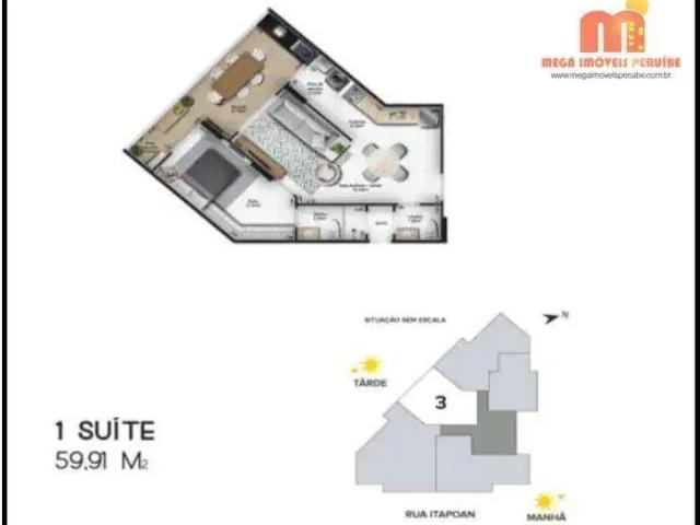 Apartamento para Locação em Praia Grande/SP Guilhermina 1 Quartos