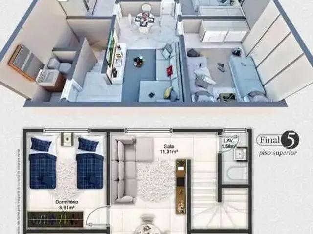 Apartamento para Locação em Praia Grande/SP Jardim Imperador 2 Quartos