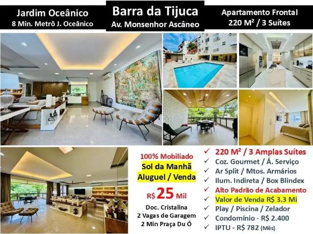 Apartamento para Locação em Rio de Janeiro/RJ Barra da Tijuca 3 Quartos