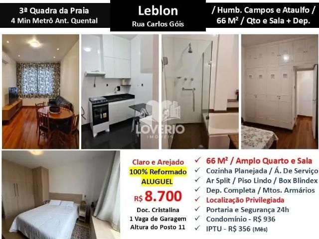 Apartamento para Locação em Rio de Janeiro/RJ Leblon 1 Quartos
