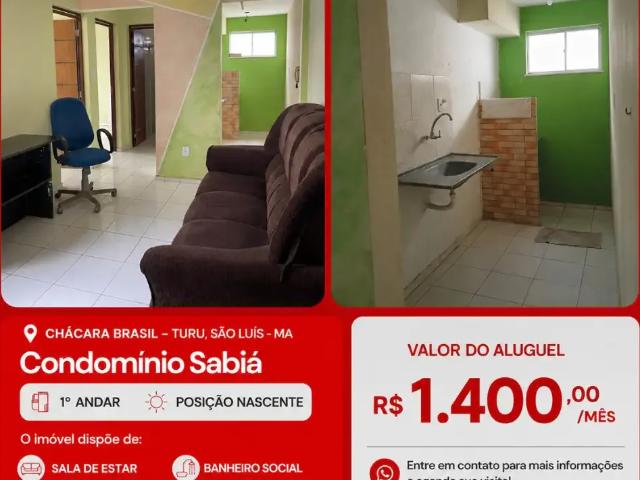 Apartamento para Locação em São Luís/MA Chácara Brasil 2 Quartos