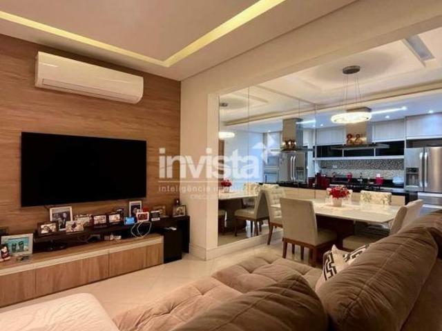 Apartamento para locação no Embaré, a 1 quadra da praia 128 m², 3 suítes e 2 vagas