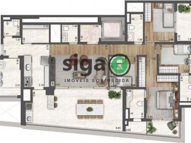 Apartamento para venda no Brooklin 04 dormitórios, São Paulo SP