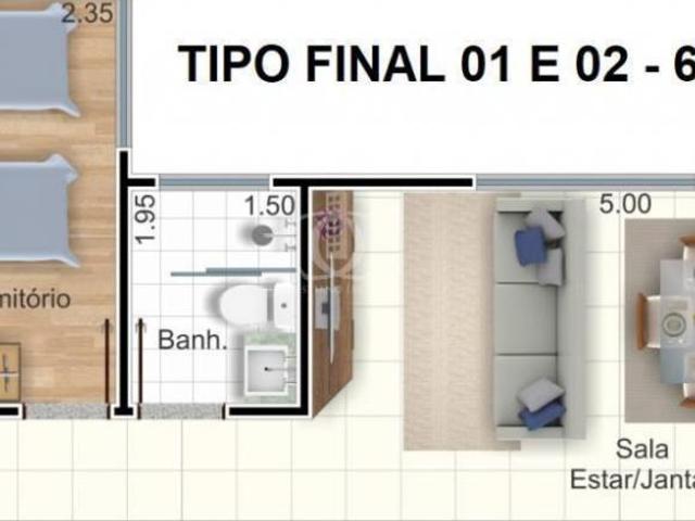 Apartamento para Venda em Mauá, Vila Bocaina, 2 dormitórios, 1 suíte, 2 banheiros, 1 vaga