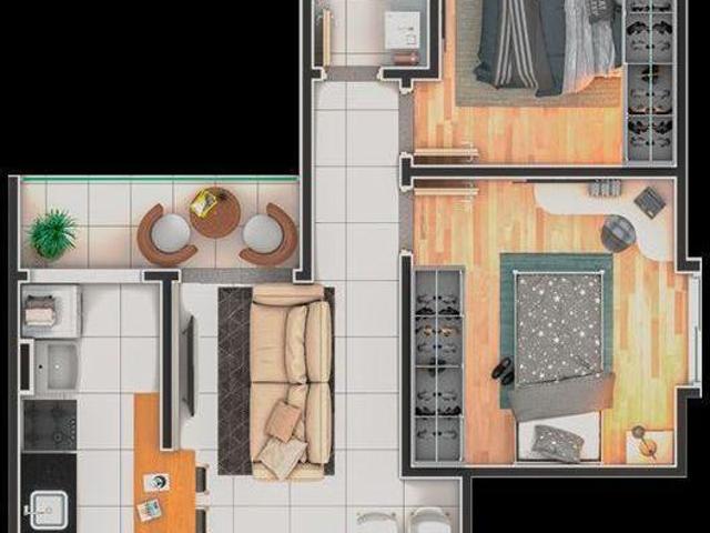 Apartamento para Venda em Mogi das Cruzes, Vila Oliveira, 2 dormitórios, 1 banheiro, 1 vaga