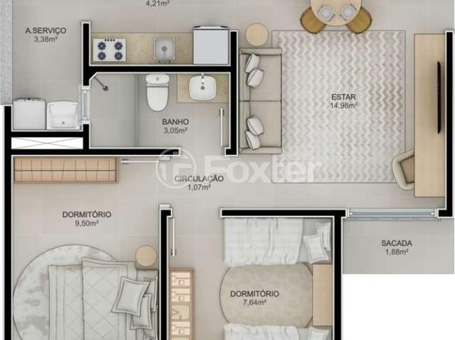 Apartamento para Venda em Novo Hamburgo/RS Canudos 2 Quartos