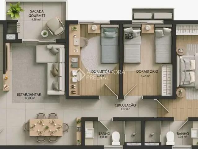 Apartamento para Venda em Novo Hamburgo/RS Ouro Branco 3 Quartos