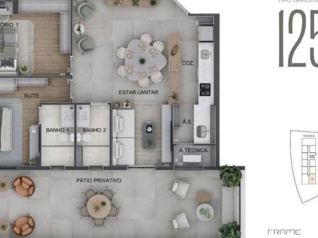 Apartamento para venda em Nova Campinas de 125.00m² com 2 Quartos, 1 Suite e 2 Garagens