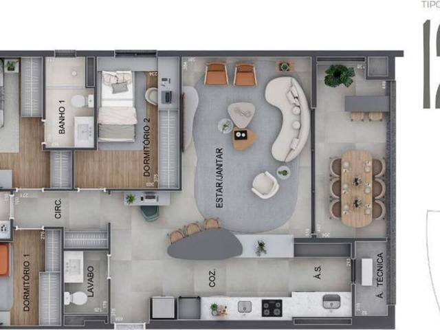 Apartamento para venda em Nova Campinas em Campinas São Paulo de 122.13m² com 3 Quartos, 2 Suítes e 2 Garagens
