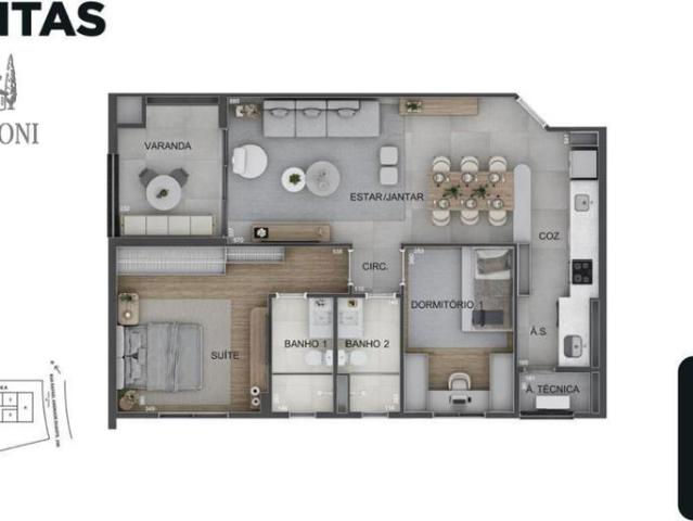 Apartamento para venda em Nova Campinas em Campinas São Paulo de 86.16m² com 2 Quartos, 1 Suíte e 1 Garagem