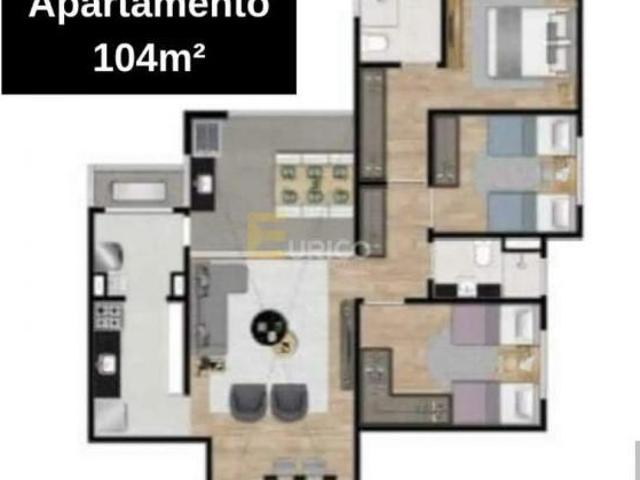 Apartamento para venda em Open View Horto de 104.00m² com 3 Quartos, 1 Suite e 2 Garagens