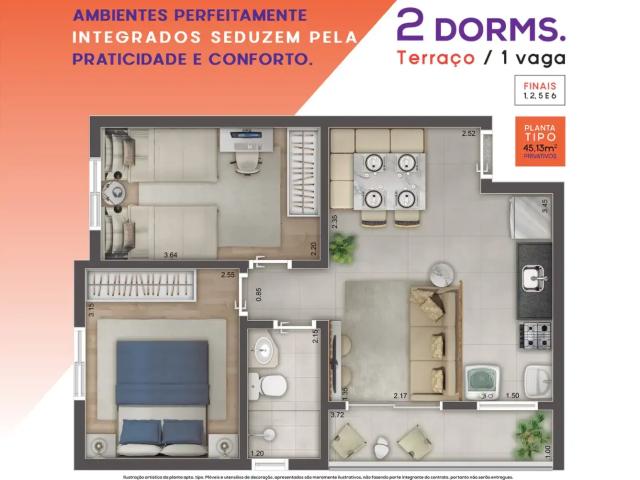 Apartamento para Venda em Osasco/SP Jaguaribe 2 Quartos