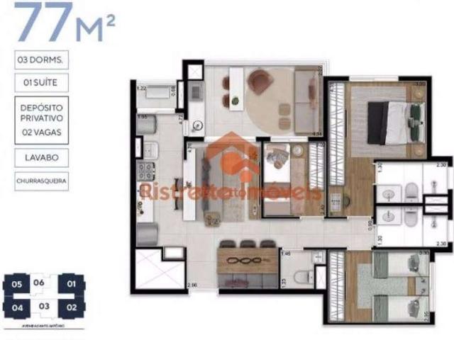 Apartamento para Venda em Osasco/SP Vila Osasco 3 Quartos