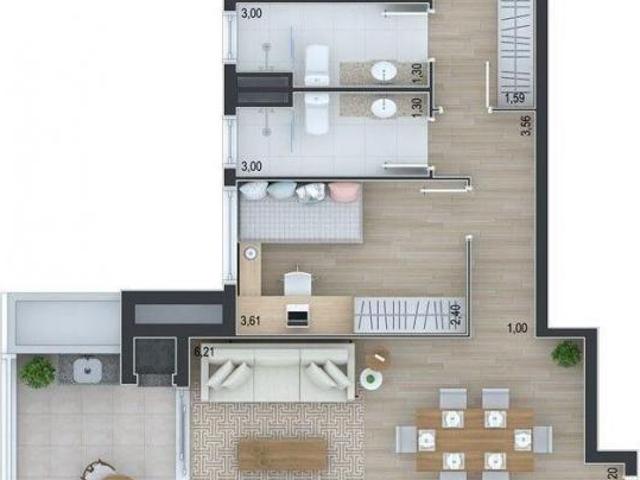 Apartamento para venda em Ahú de 90.00m² com 2 Quartos, 1 Suite e 2 Garagens