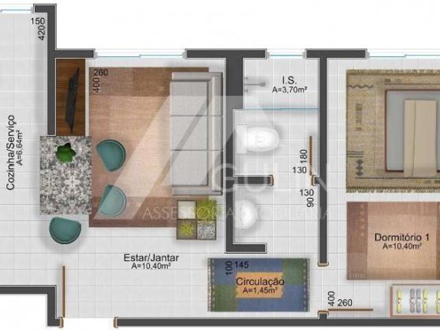 Apartamento para Venda em Almirante Tamandaré, Planta Almirante, 1 dormitório, 1 banheiro, 1 vaga