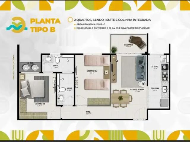 Apartamento para Venda em Aracaju/SE Coroa do Meio 2 Quartos