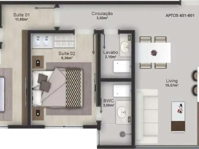 Apartamento para Venda em Balneário Camboriú/SC Centro 2 Quartos