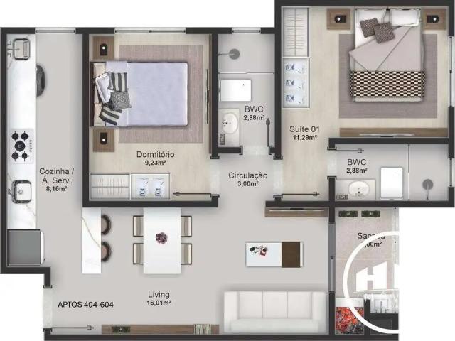 Apartamento para Venda em Balneário Camboriú/SC Centro 2 Quartos