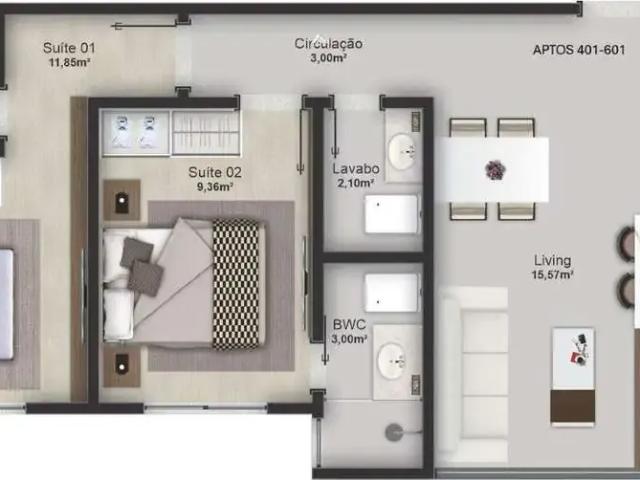 Apartamento para Venda em Balneário Camboriú/SC Centro 2 Quartos