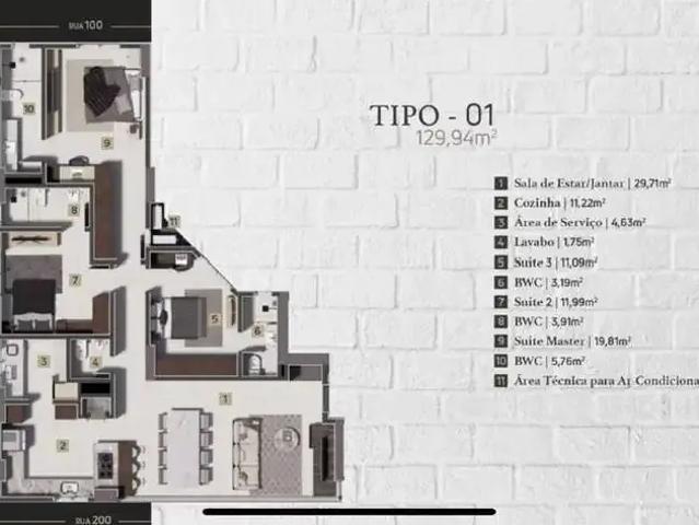Apartamento para Venda em Balneário Camboriú/SC Centro 3 Quartos