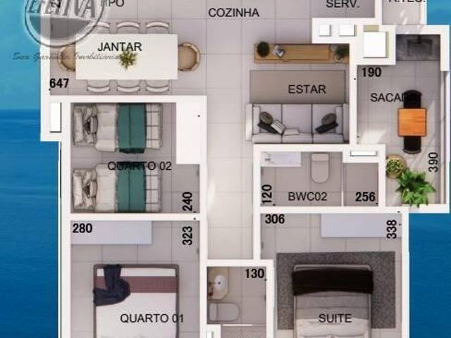 Apartamento para venda em Balneário Eliane de 98.00m² com 3 Quartos, 1 Suite e 2 Garagens