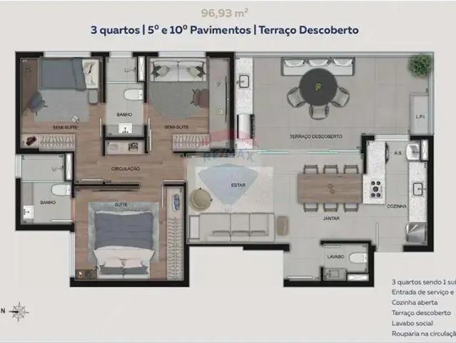Apartamento para Venda em Belo Horizonte/MG Luxemburgo 3 Quartos