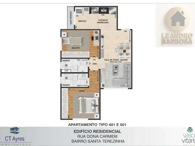 Apartamento para Venda em Belo Horizonte/MG Santa Terezinha 2 Quartos