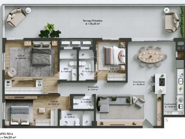 Apartamento para Venda em Biguaçu/SC Centro 3 Quartos