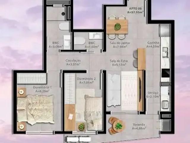 Apartamento para Venda em Blumenau/SC Itoupava Norte 2 Quartos