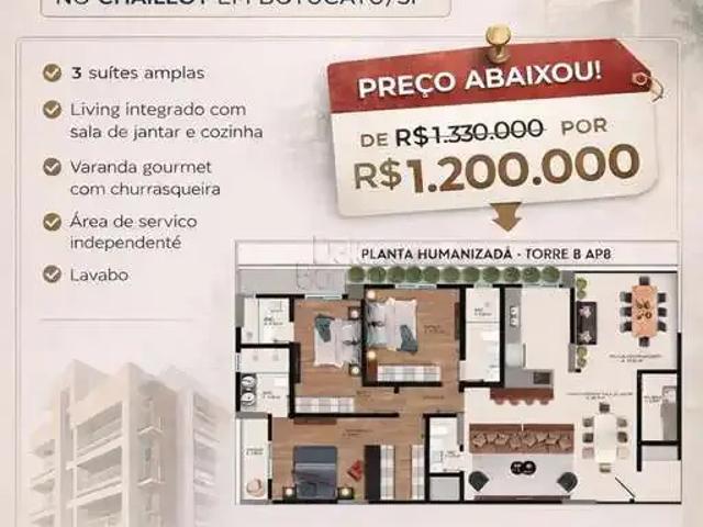Apartamento para Venda em Botucatu/SP Vila São Lúcio 3 Quartos