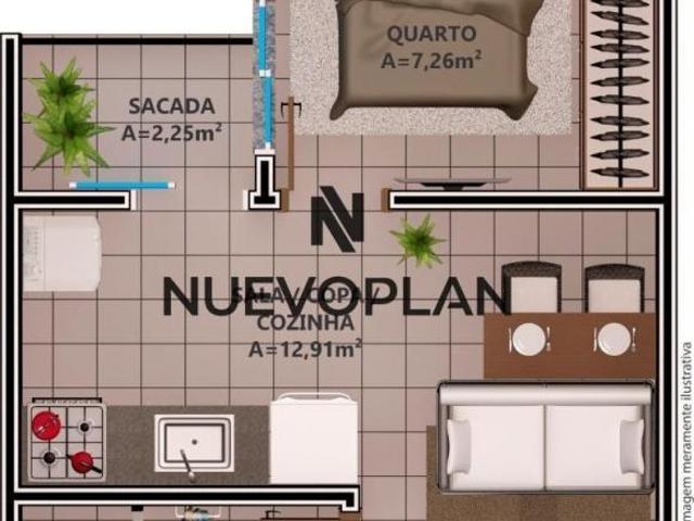 Apartamento para Venda em Curitiba, Cajuru, 1 dormitório, 1 banheiro
