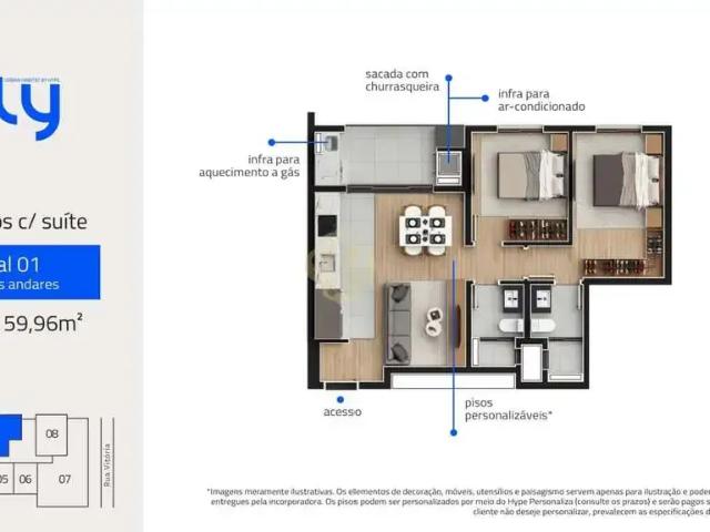 Apartamento para Venda em Curitiba/PR Cabral 2 Quartos