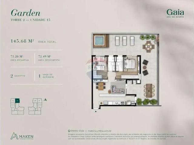 Apartamento para Venda em Curitiba/PR Cabral 2 Quartos